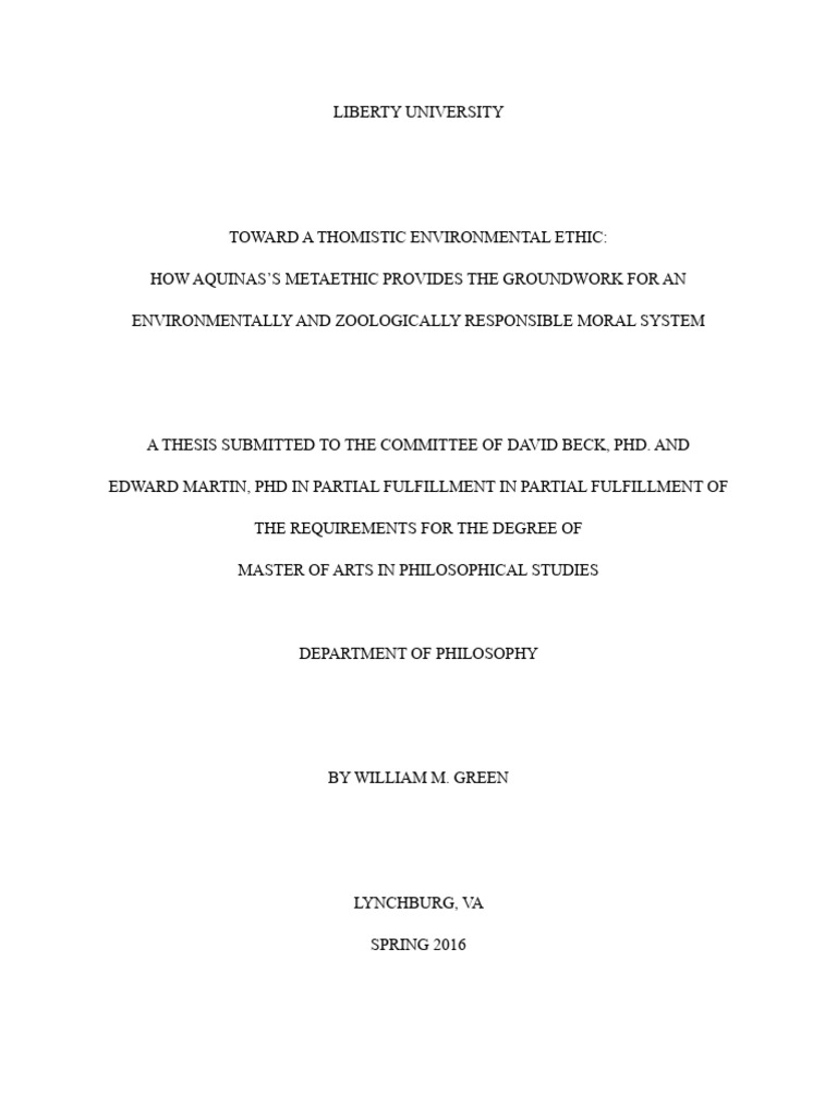 Toward A Thomistic Environmental Ethic | PDF | Environmental Ethics ...