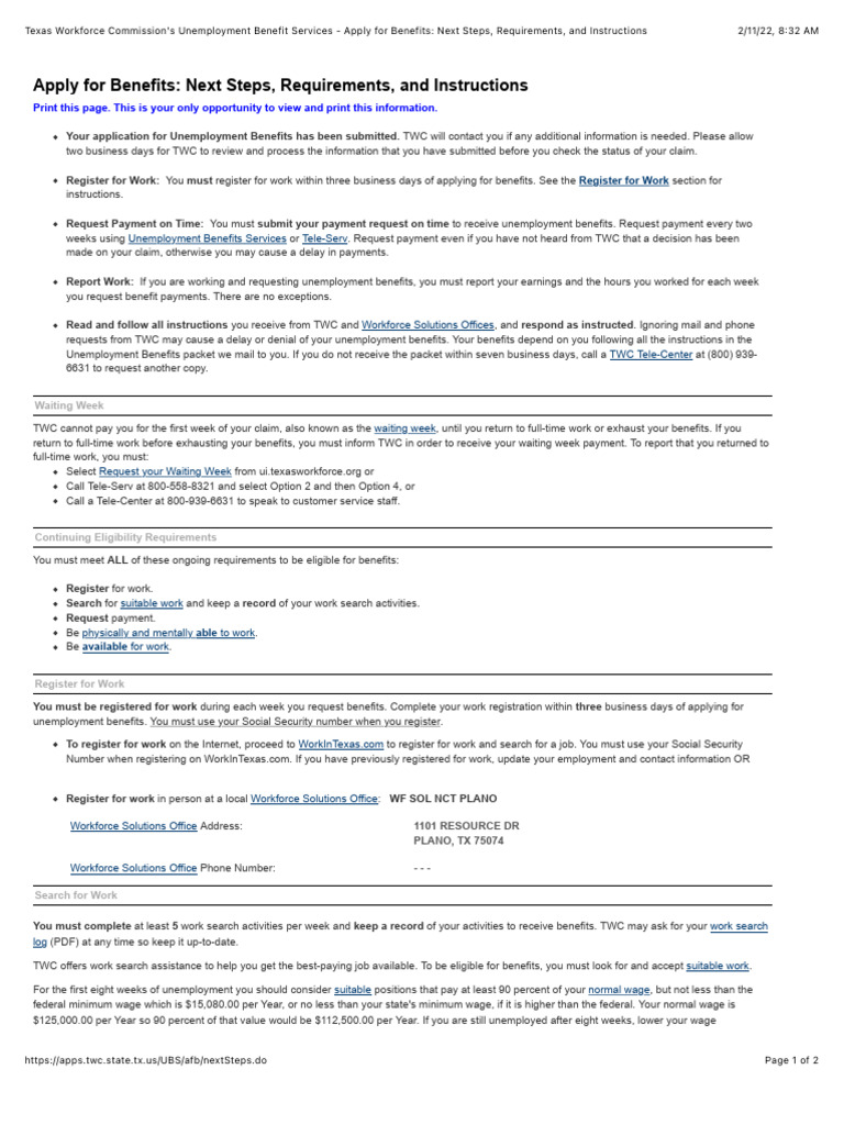 Texas Workforce Commissions Unemployment Benefit Services Apply For ...