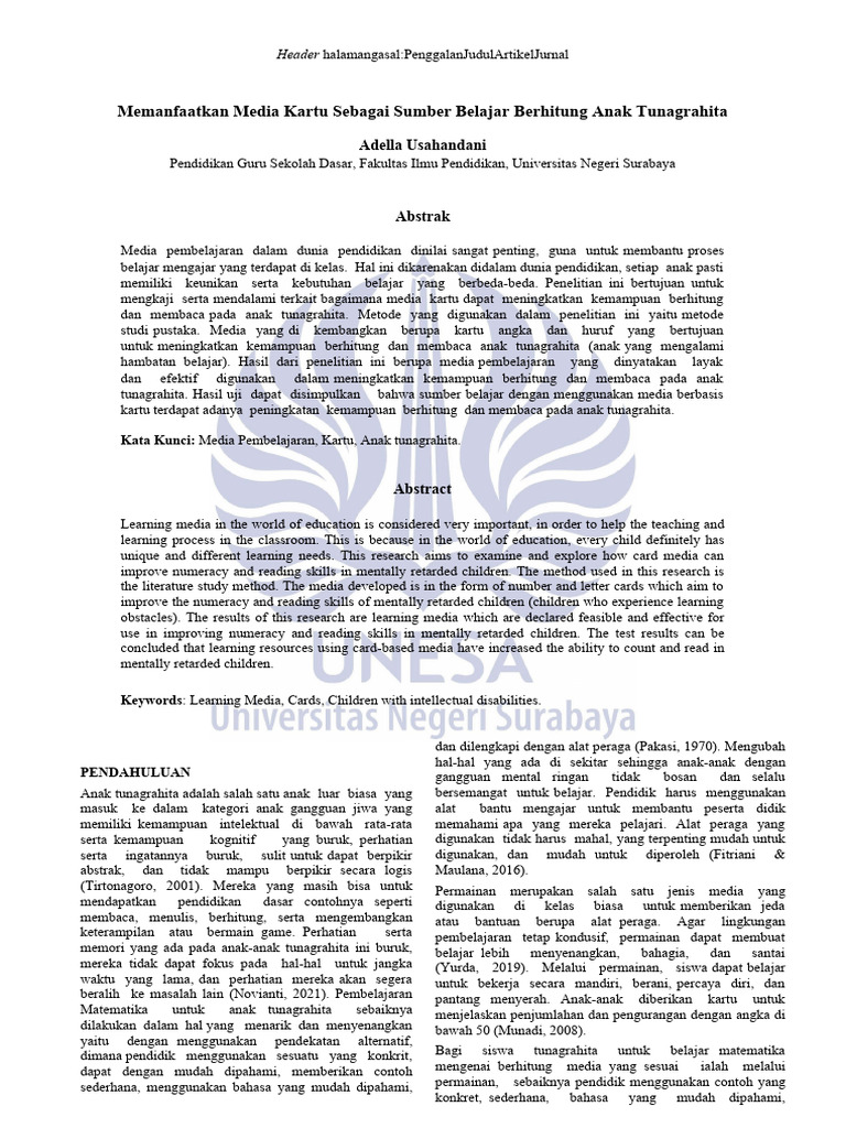 Artikel Pendidikan Inklusif | PDF | Karier & Perkembangan | Kesehatan Holistik