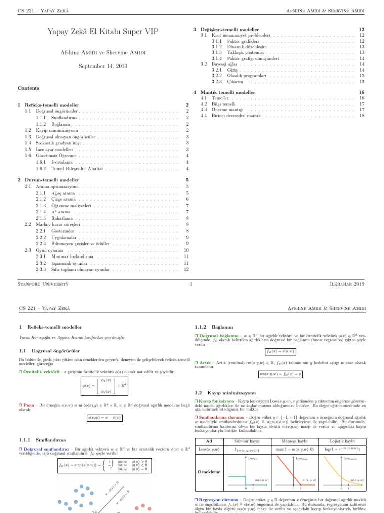 Super Cheatsheet Artificial Intelligence | PDF