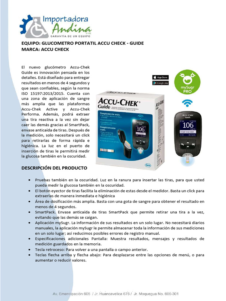 Glucometro Portatil Accu Check - Guide | PDF | Pantalla de cristal ...