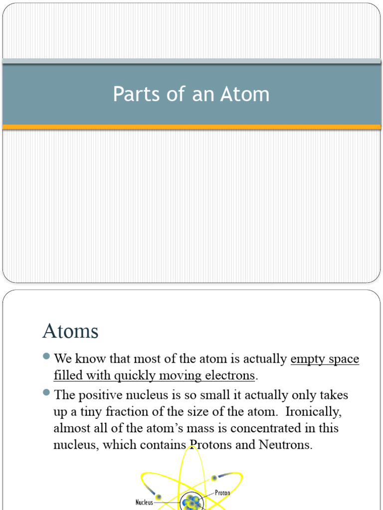 7 - Parts of An Atom | PDF | Atoms | Proton