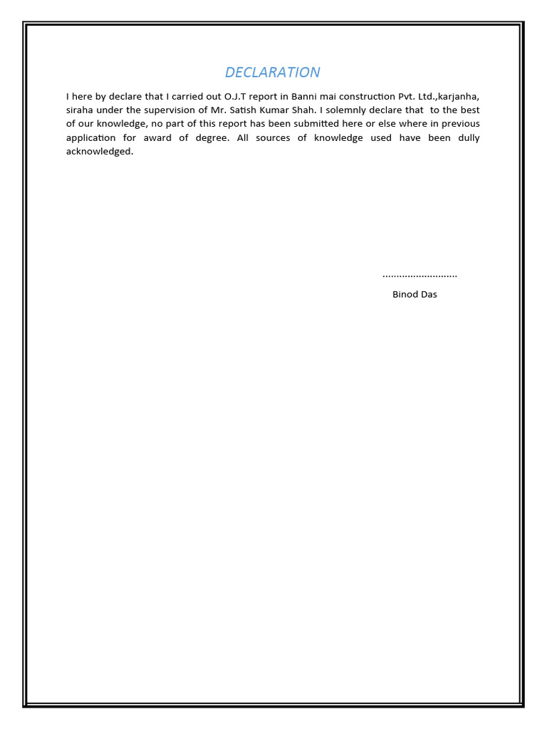 DECLARATION | PDF