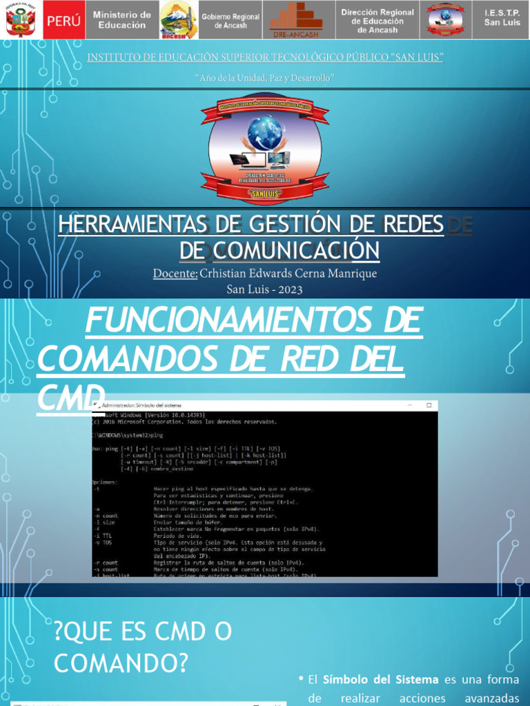 Funcionamiento de Comandos de Red Del CMD | PDF | Protocolos de internet | Red de computadoras