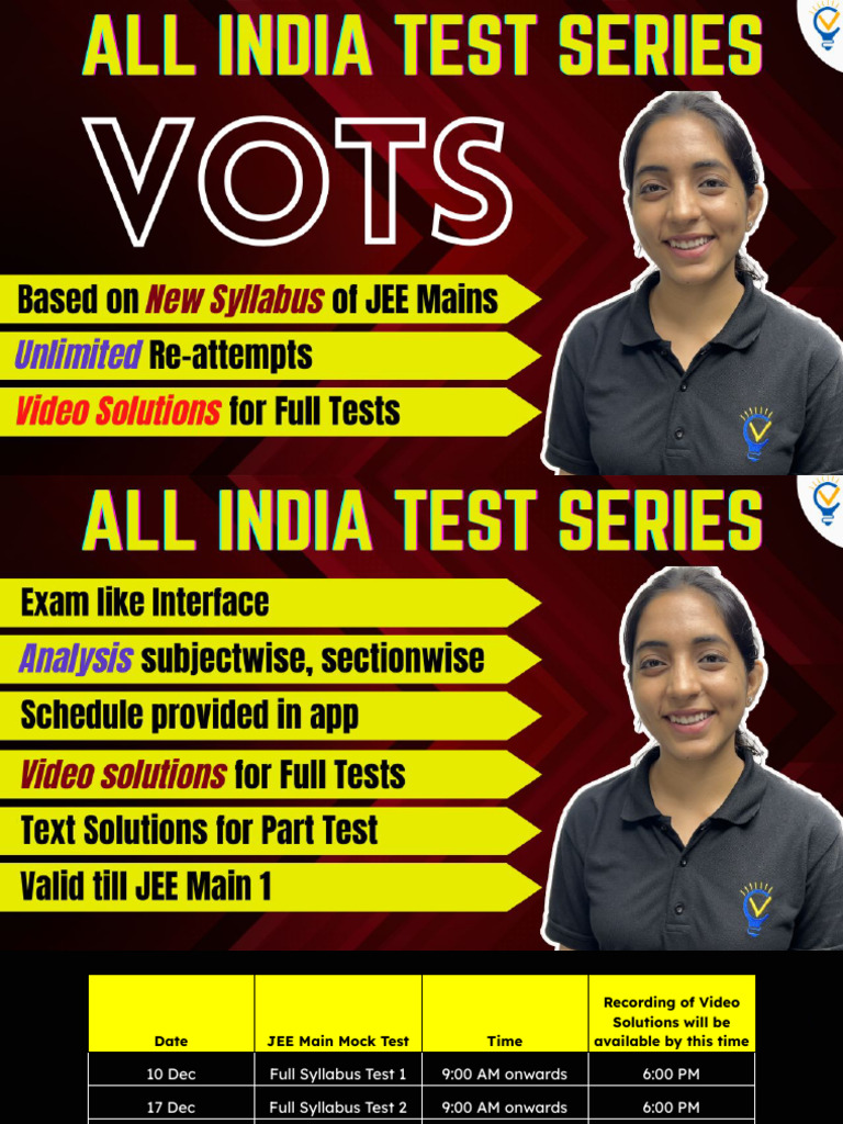Vora Classes Test Series For JEE Main 1 | PDF | Language Arts & Discipline