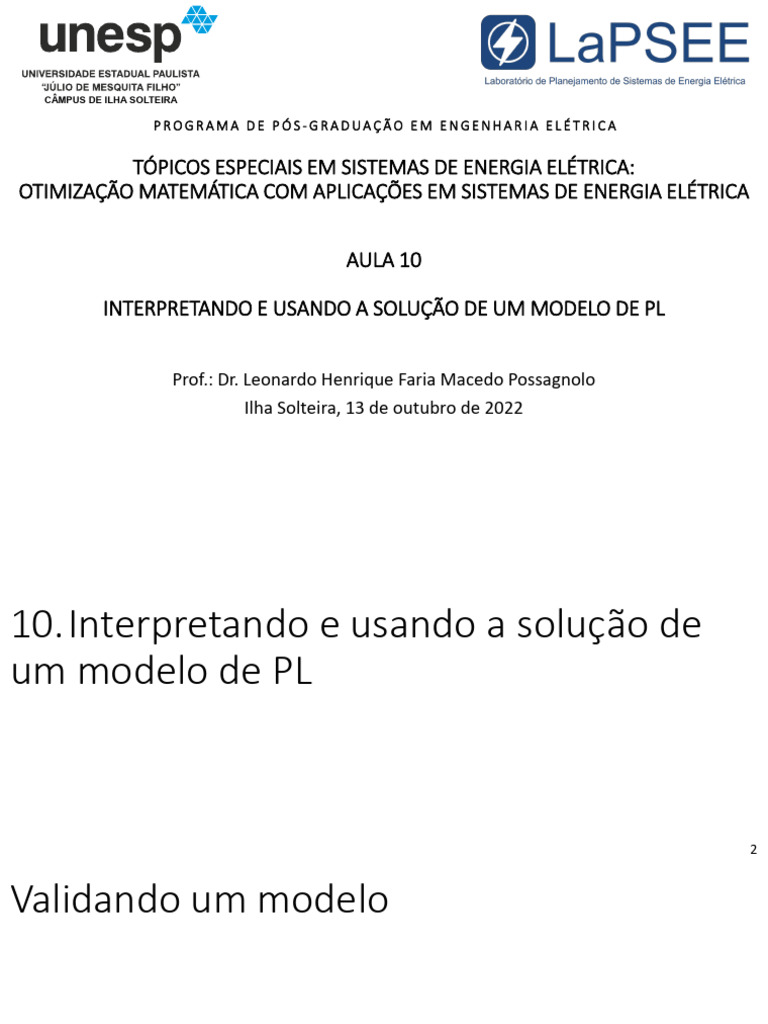 Interpretando e Usando A Solução de Um Modelo de PL | PDF | Otimização ...
