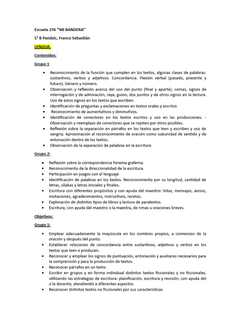 PLANIFICACION 5TO GRADO | PDF | Números | Escritura