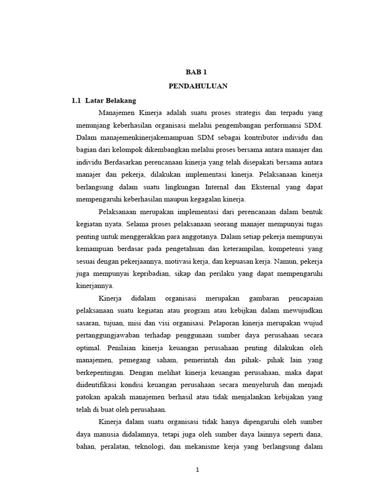 Isi MKLH Pelaksanaan Kinerja | PDF