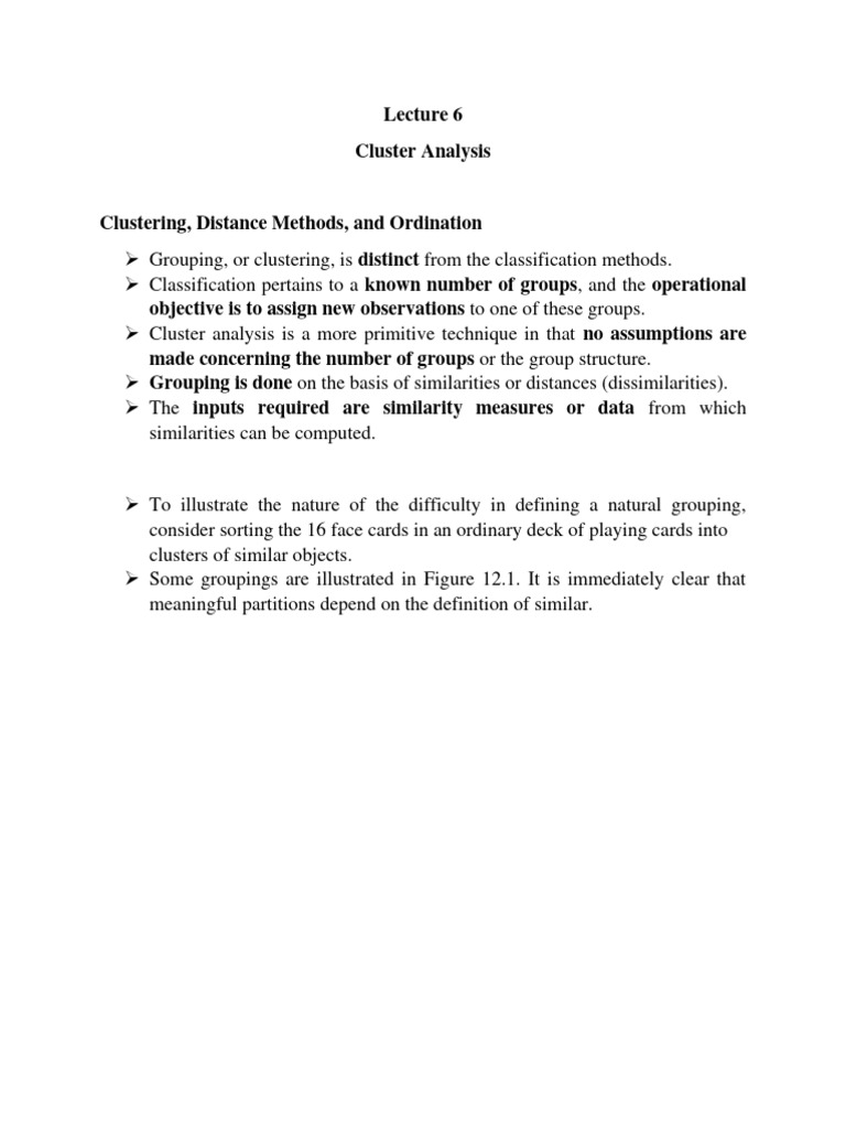 Lecture 6 Clustring | PDF | Cluster Analysis | Statistical Classification Lecture 6 Clustring | PDF | Cluster Analysis | Statistical Classification