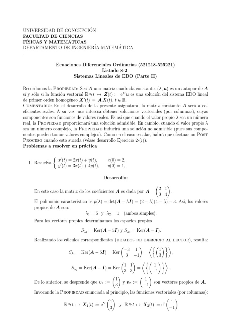 Facultad de Ciencias F Isicas Y Matem Aticas | PDF | Valores propios y ...
