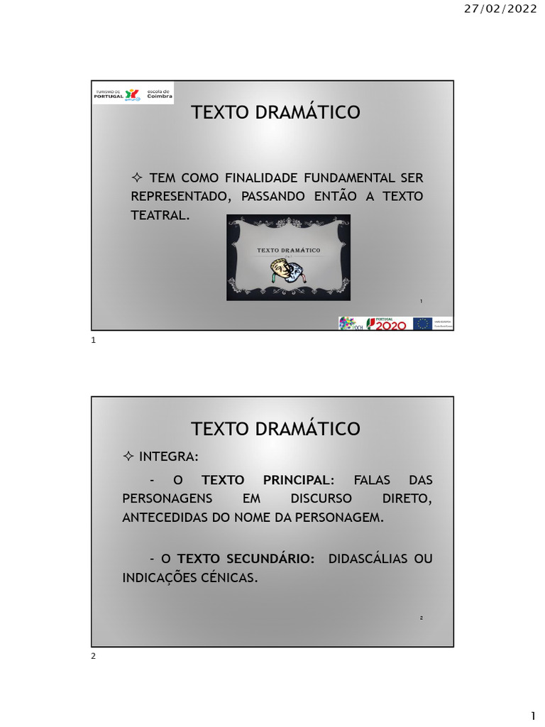 Texto Dramático | PDF | Teatro | Ator