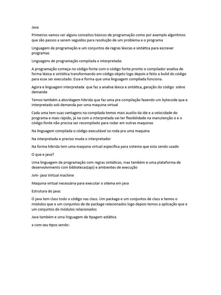 Java Pdf Classe Programação De Computadores Linguagem De