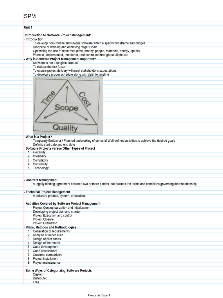 SPM Concepts | PDF | Net Present Value | Project Management