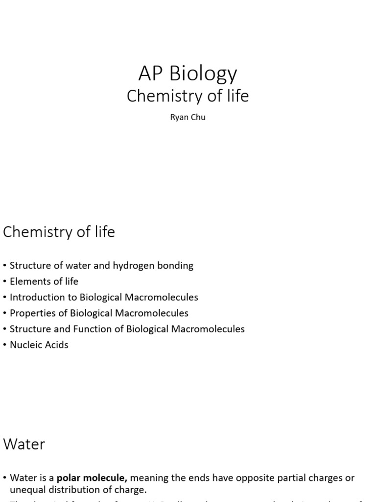 AP Bio U1 | PDF | Protein Structure | Carbohydrates