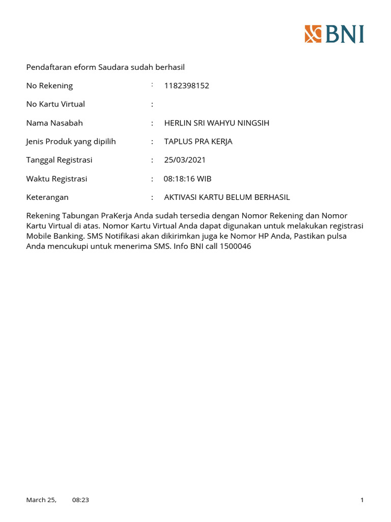 Pembukaan Rekening Eform | PDF