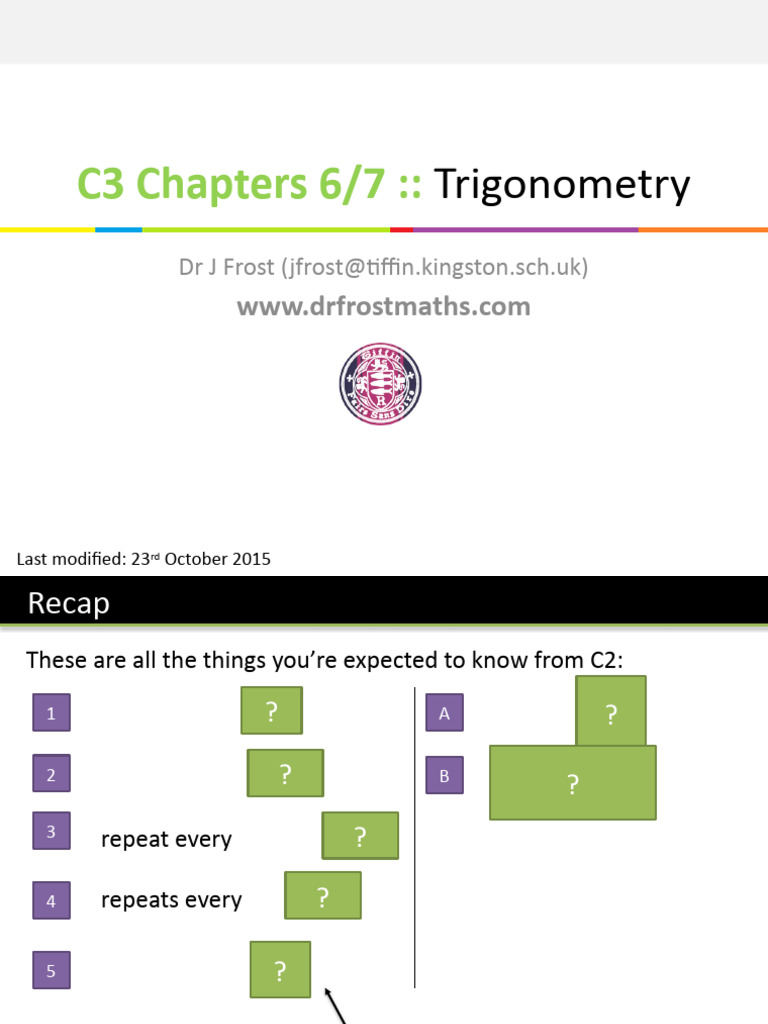 C3 Chp6&7 Trigonometry | PDF | Trigonometric Functions | Mathematical ...