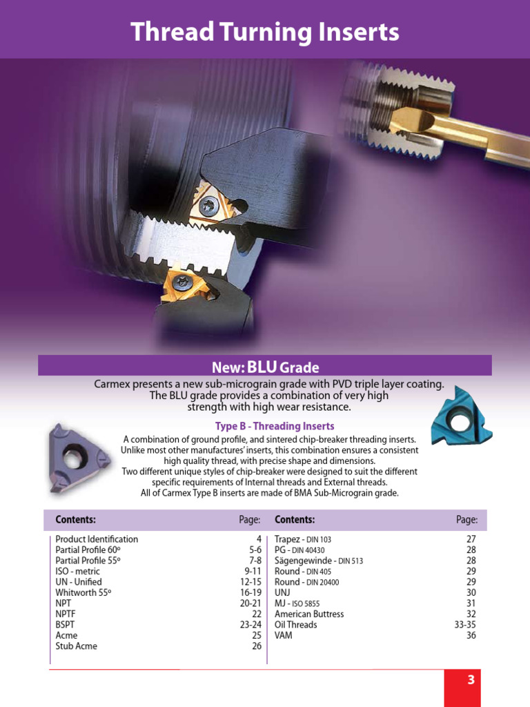 003-036 Thread Turning Inserts | PDF | Cutting Tools | Mechanical ...