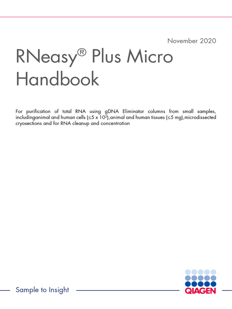 HB-1950-003 HB RNeasy Plus Micro 1120 WW | PDF | Protein Purification ...