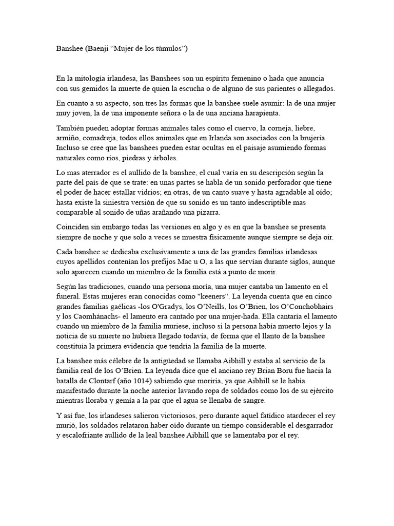 Banshee | PDF | Folklore