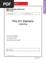 Cambridge Exams Practice Test: Pre A1 Starters | PDF