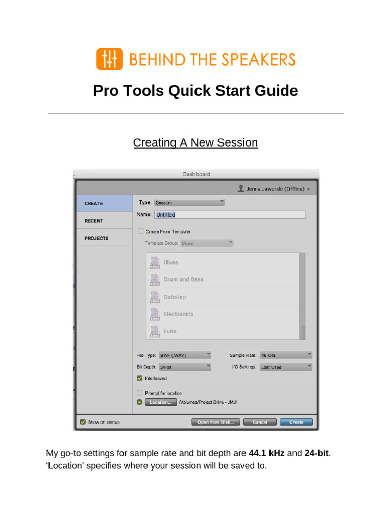 Pro Tools Quick Start Guide | PDF | Sound Technology | Computing