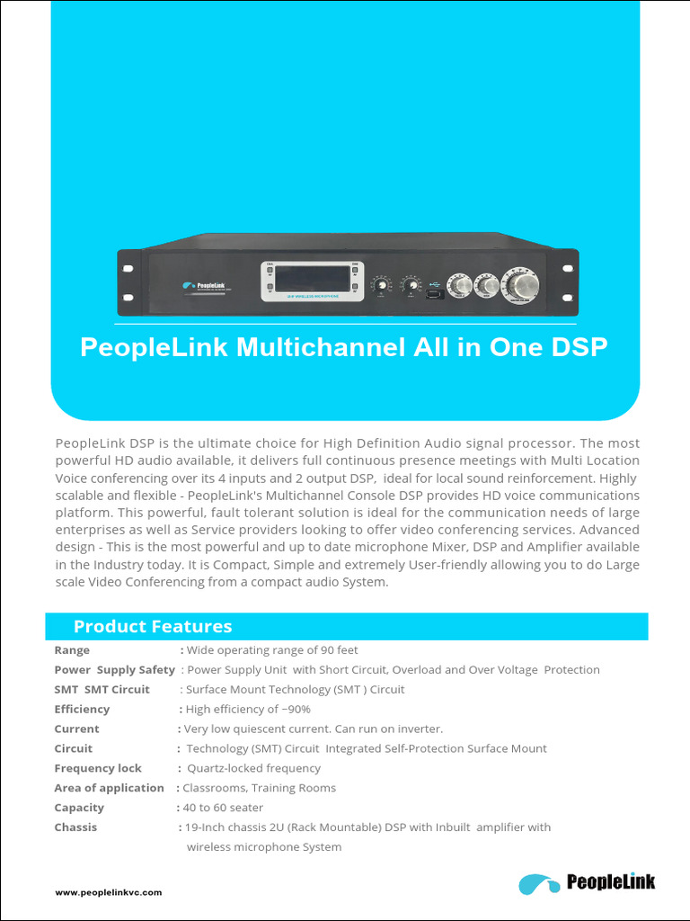 PeopleLink_AIO_DSP_200W | PDF | Microphone | Power Supply