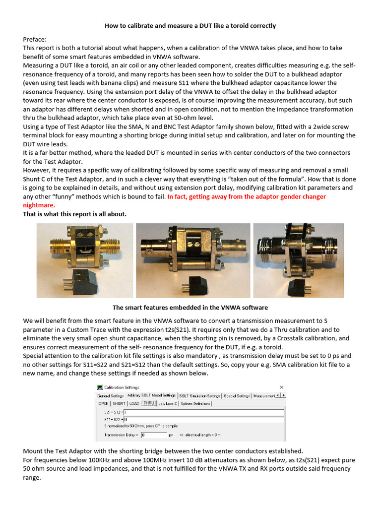 How To Calibrate and Measure A DUT Like A Toroid Correctly The Smart ... How To Calibrate and Measure A DUT Like A Toroid Correctly The Smart ...