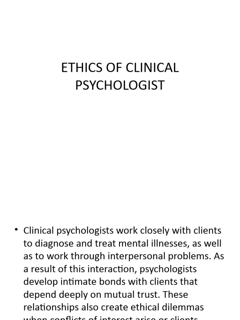 Lecture 4 Ethical Issues of C Psy | PDF | American Psychological ...