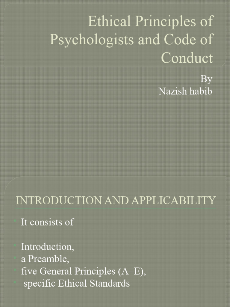 Lecture 1 Ethical | PDF | American Psychological Association | Psychology