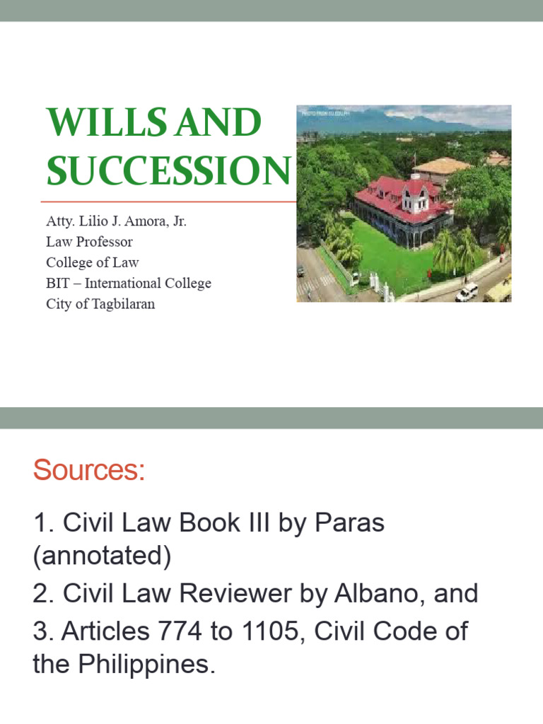 Wills and Succession in Philippine Law | PDF | Will And Testament ...