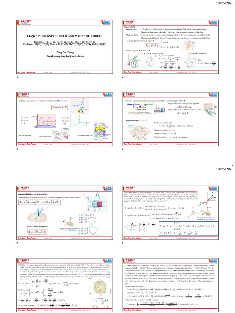 Chapter 27 MAGNETIC FIELD AND MAGNETIC FORCES | PDF | Magnetic Field ...