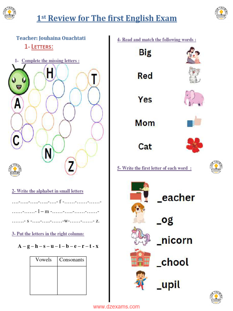 Dzexams 3ap Anglais 314874 | PDF | Notation | Graphemes