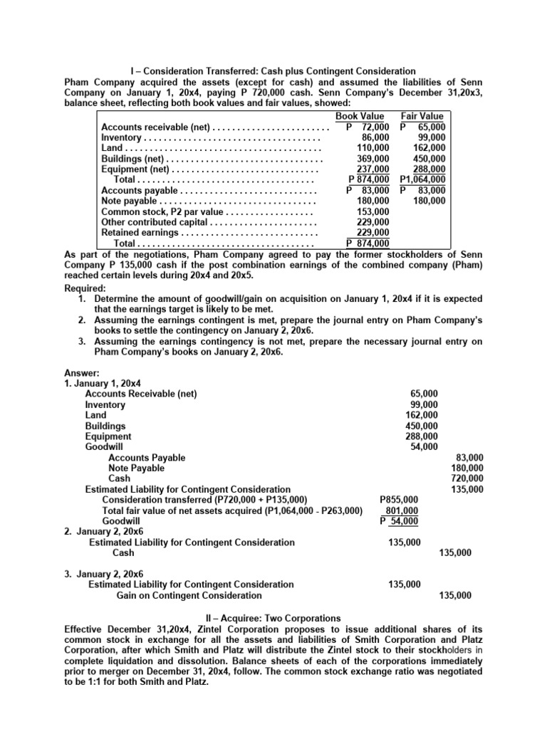 Bucom 2 | PDF | Book Value | Goodwill (Accounting)