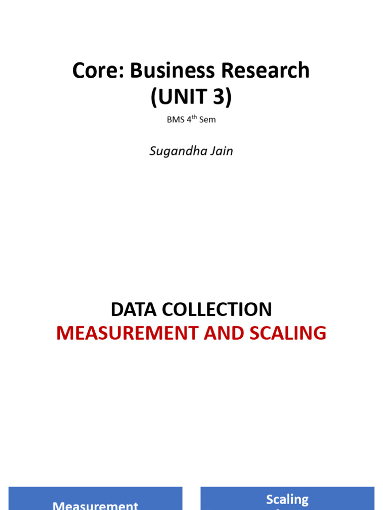 Unit 3 Measurement and Scaling | PDF | Level Of Measurement | Metrology