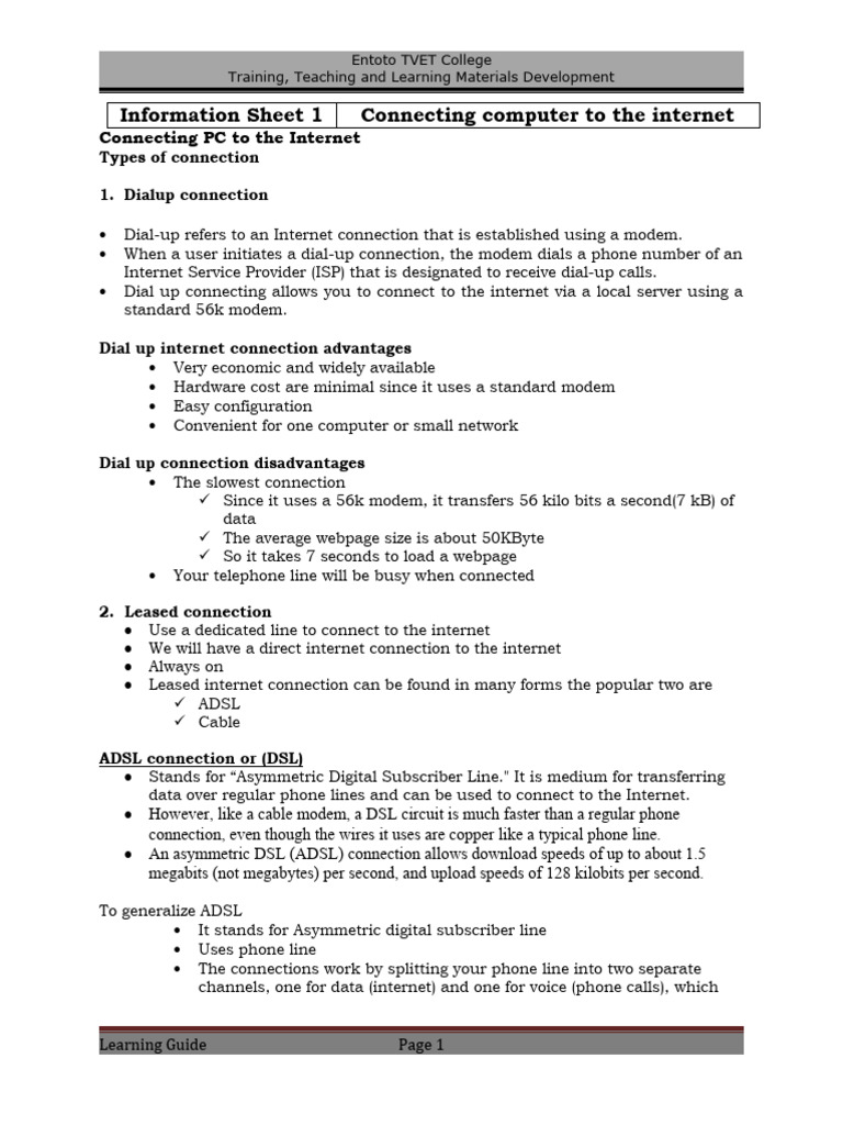 Conecting Hardware Peripherals LO 4 1 | PDF | Ip Address | Modem
