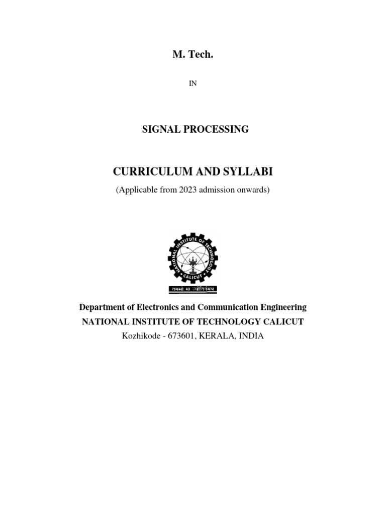 Curriculum and Syllabi: M. Tech | PDF | Operator (Mathematics) | Vector Space