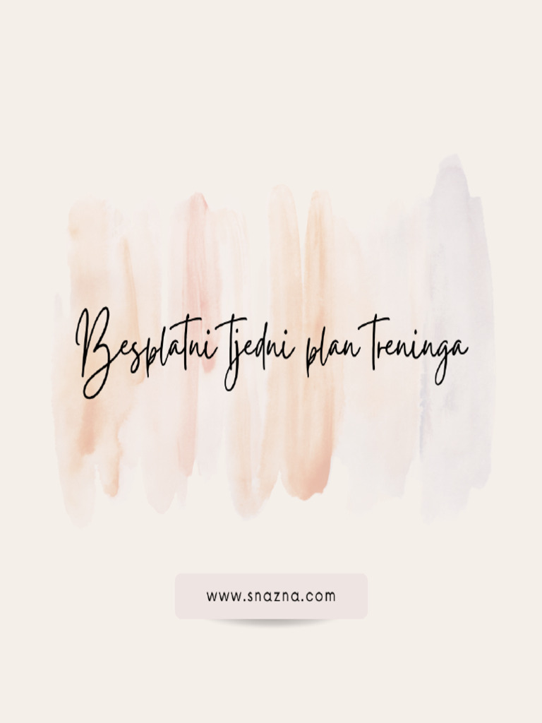 Besplatni Tjedni Plan Treninga.01 | PDF
