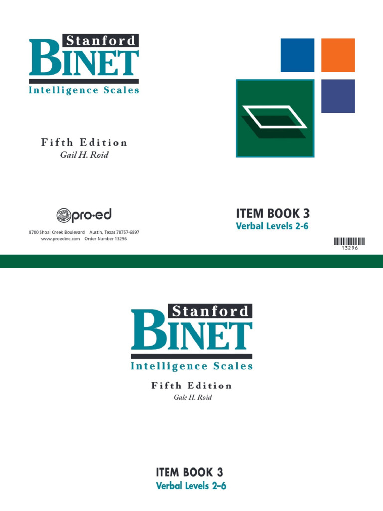Stanford Binet V (SB-V) Item Book 3 (Gale H. Roid) (Z-Library) | PDF