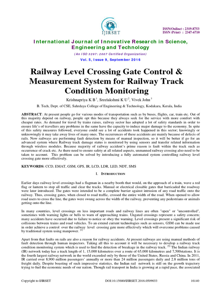 33 Railway | PDF | Infrared | Rail Transport
