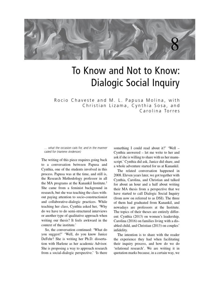 Social Dialogic Inquiry - The SAGE Handbook of Social Constructionist Practice-SAGE Publications ...