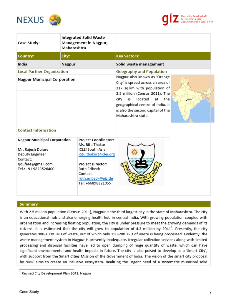 Nexus Nagpur SWM CaseStudy | PDF | Waste Management | Waste