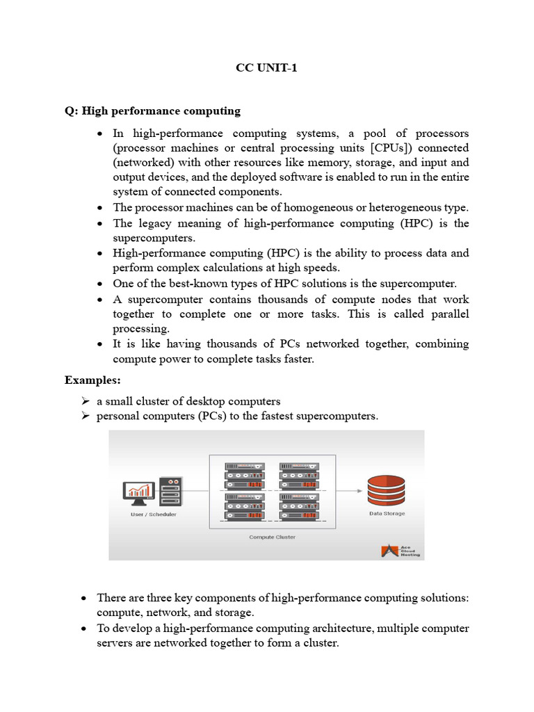 Cc Unit 1 Pdf Computer Cluster Supercomputer