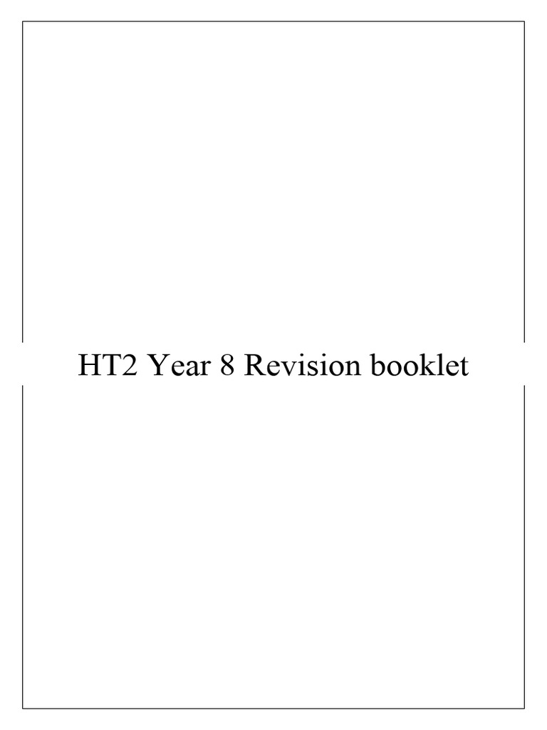 HT2 Year 8 Revision Booklet | PDF | Multiplication | Elementary Mathematics
