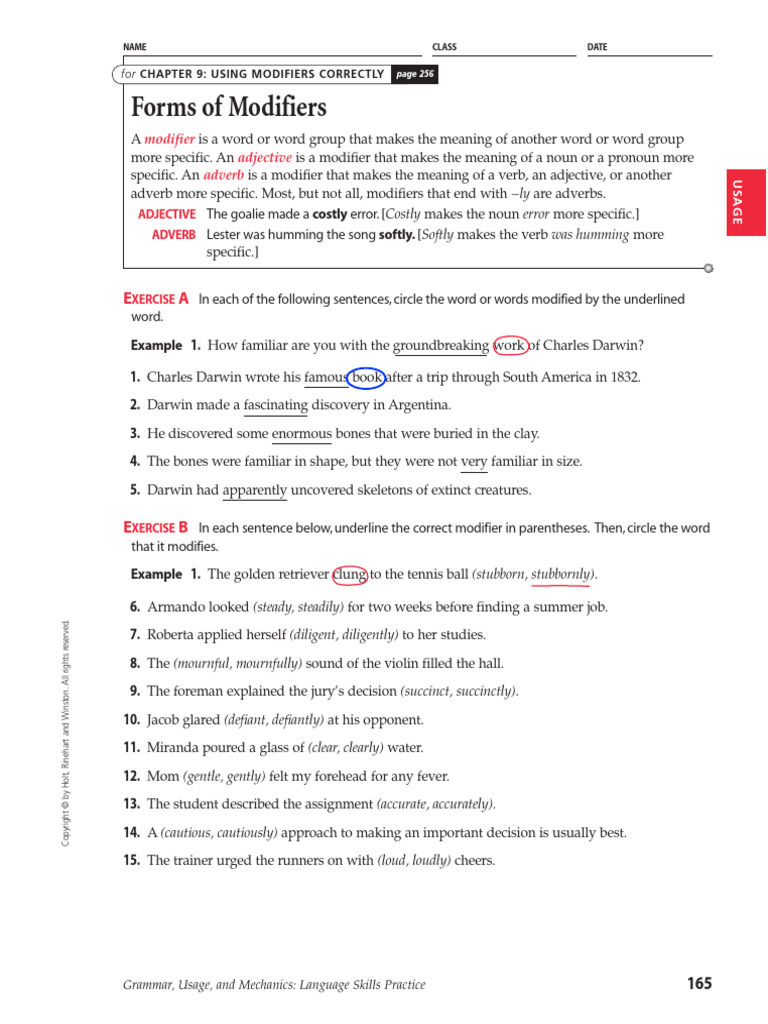 HGUM-11 Modifiers 165-166 | PDF | Adjective | Adverb