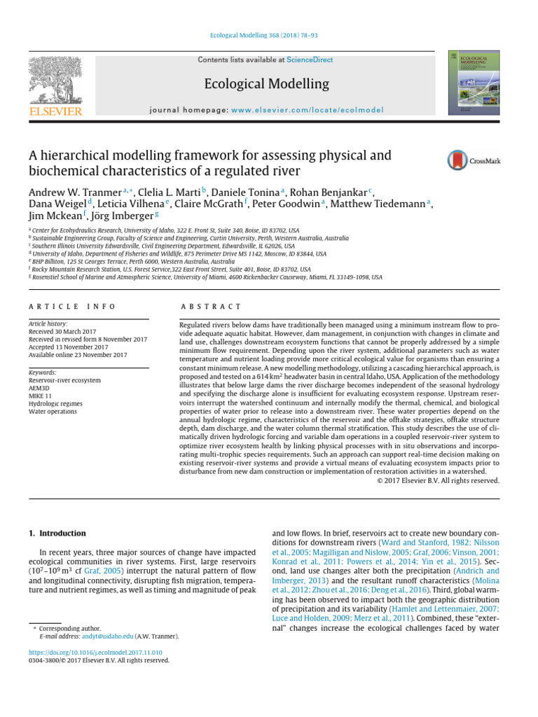 A Hierarchical Modelling Framework For Assessing Physical ...