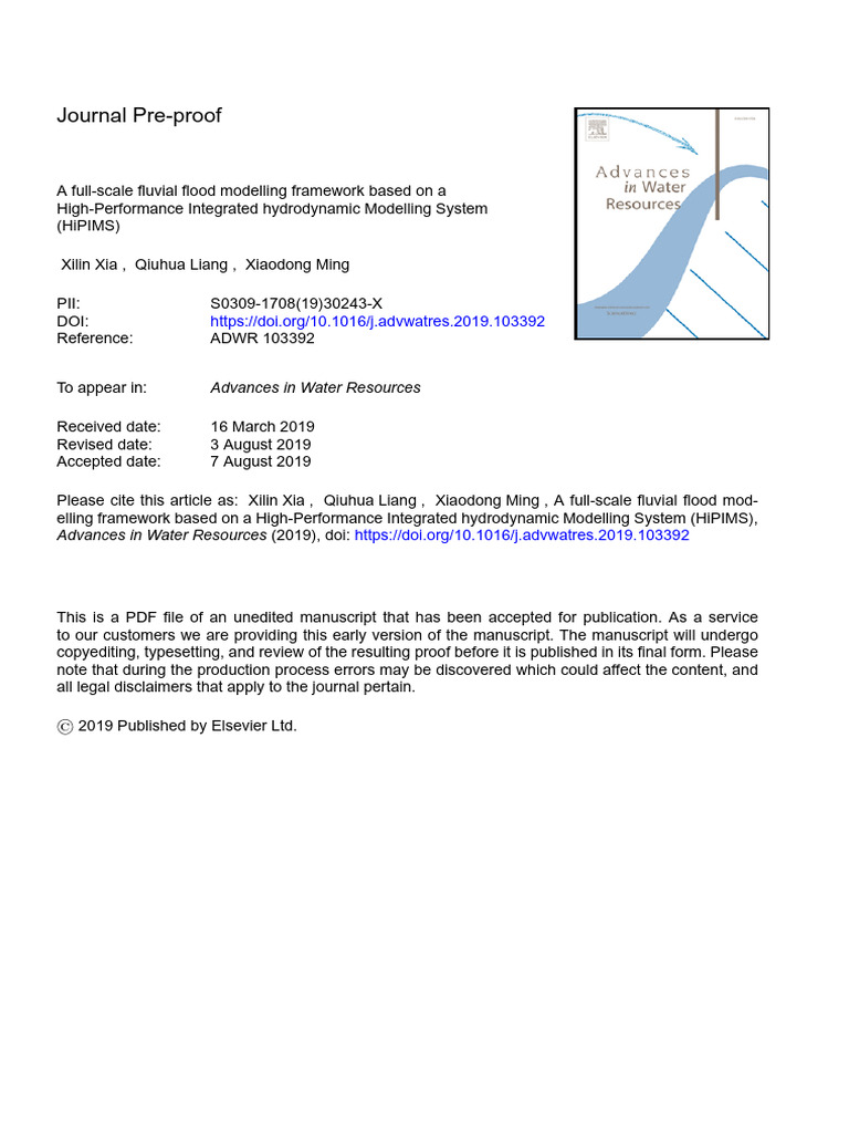 A Full Scale Fluvial Flood Modelling Framework Based On A High Performance Integrated