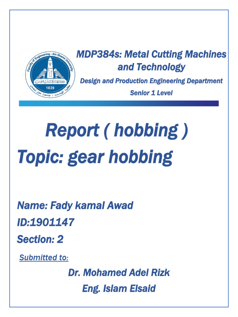 Gear Hobbing | PDF | Gear | Tools