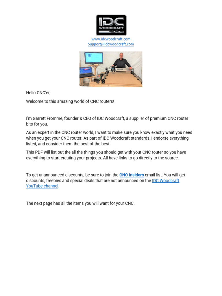 CNC-Router-Checklist-By-IDC-Woodcraft | PDF | Manufactured Goods ...