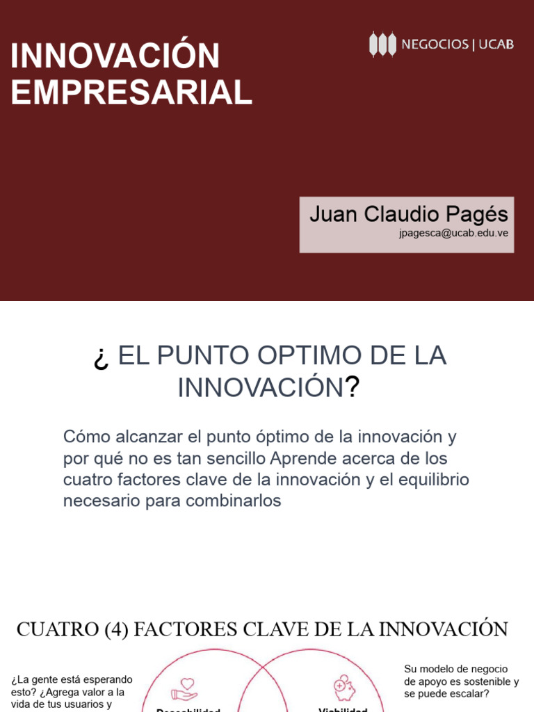 Innovación Empresarial - Cuatro (4) Factores Clave de La Innovacion Ucab 1.2 | PDF | Modelo de ...
