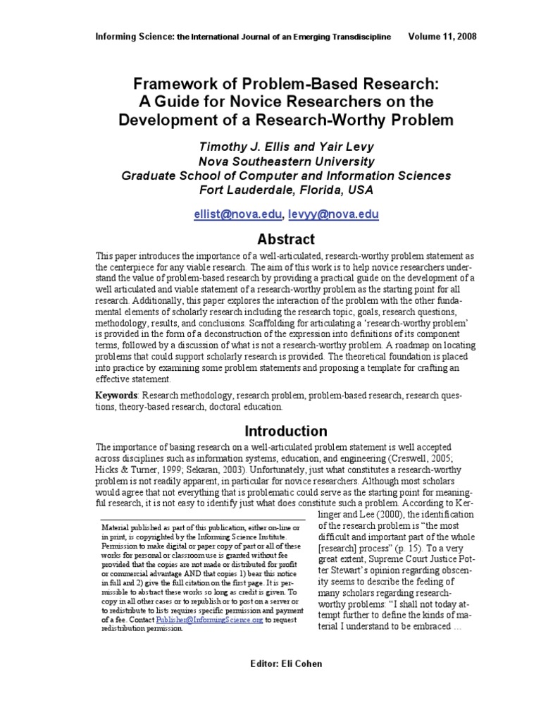 Framework of Problem-Based Research | PDF